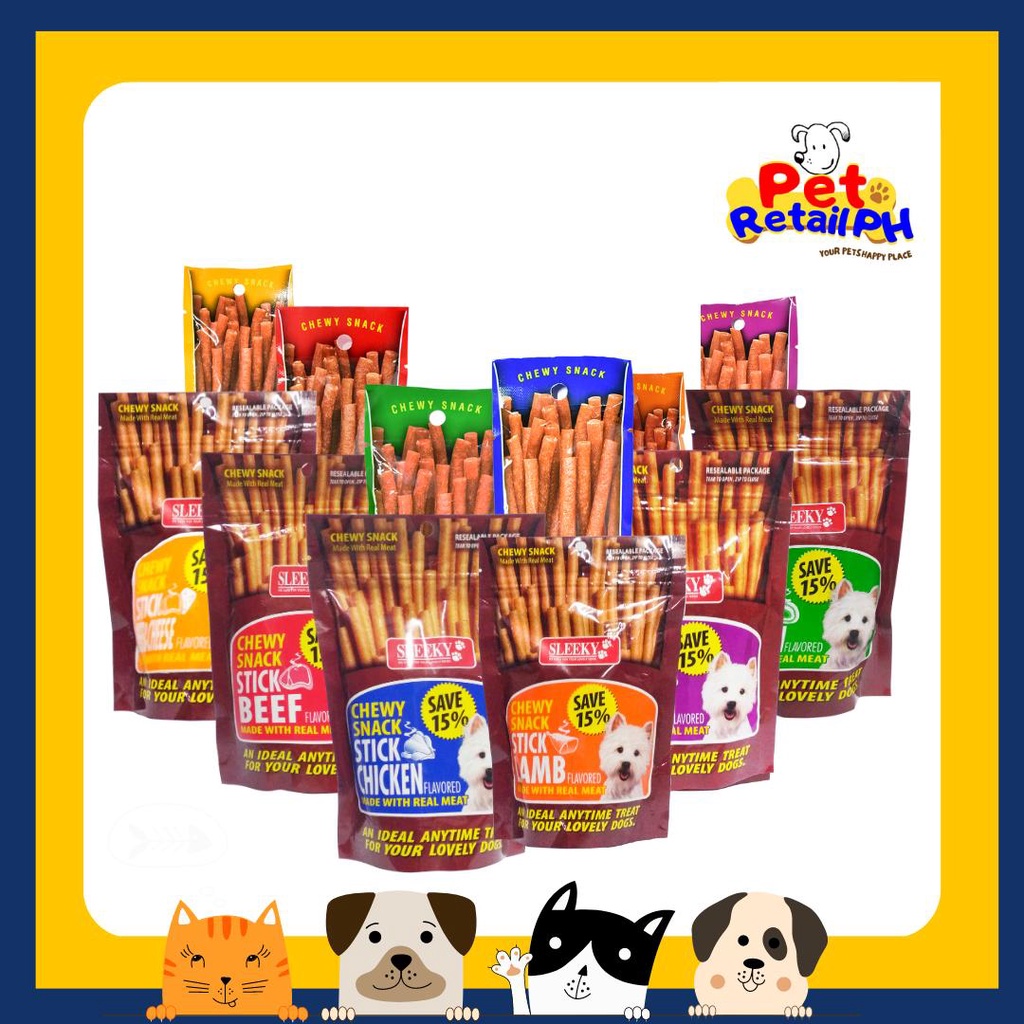 Sleeky Chewy Snack Dog Treats Stick 50g | Shopee Philippines