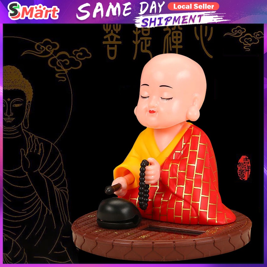 【In Stock】Solar Powered Toy Buddhist Monk Figure Dancing Swing Figure ...