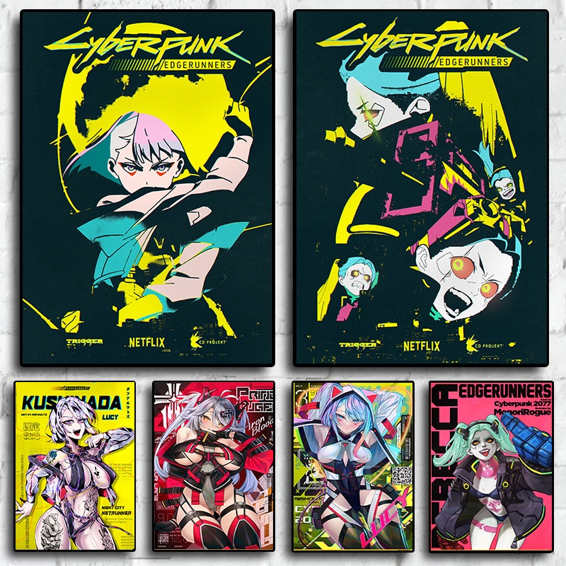 Nordic Anime Figure Cyberpunk Edgerunners Poster Aesthetics Decoration ...