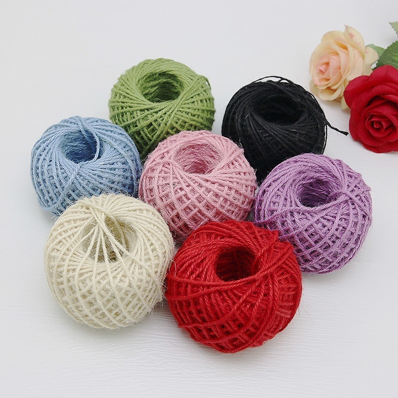(50M/roll)3mm Wide Vintage Colored Linen Material Hemp Rope For Vase ...