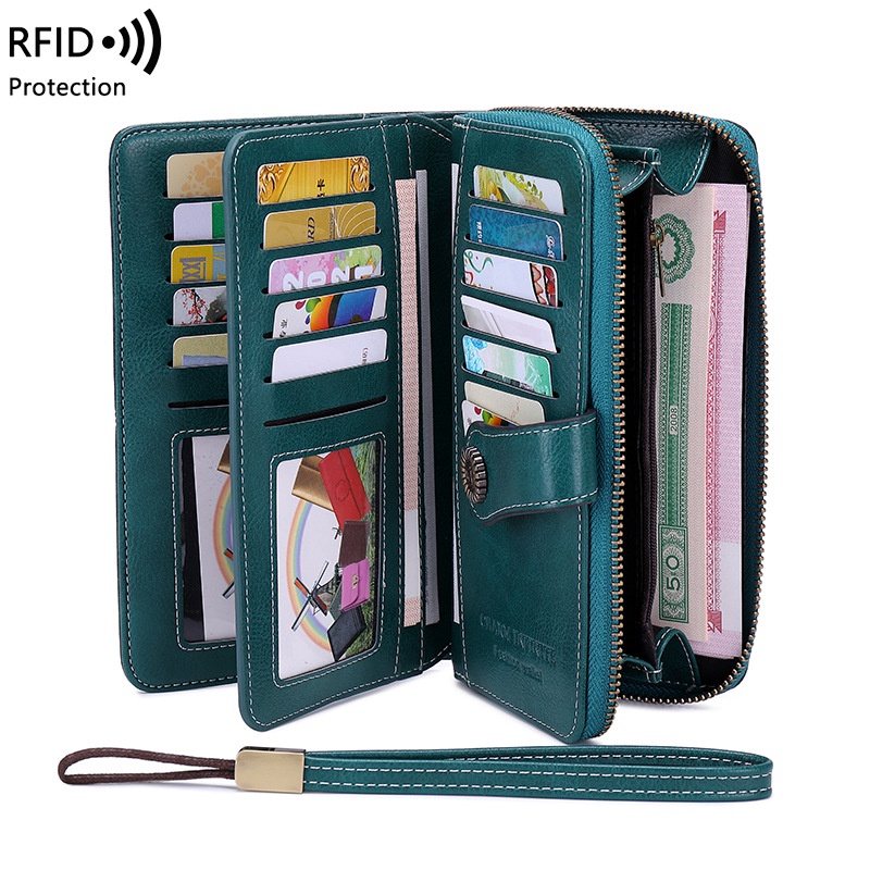 Women's long zipper wallet/Waterproof and wear-resistant/neat/large ...
