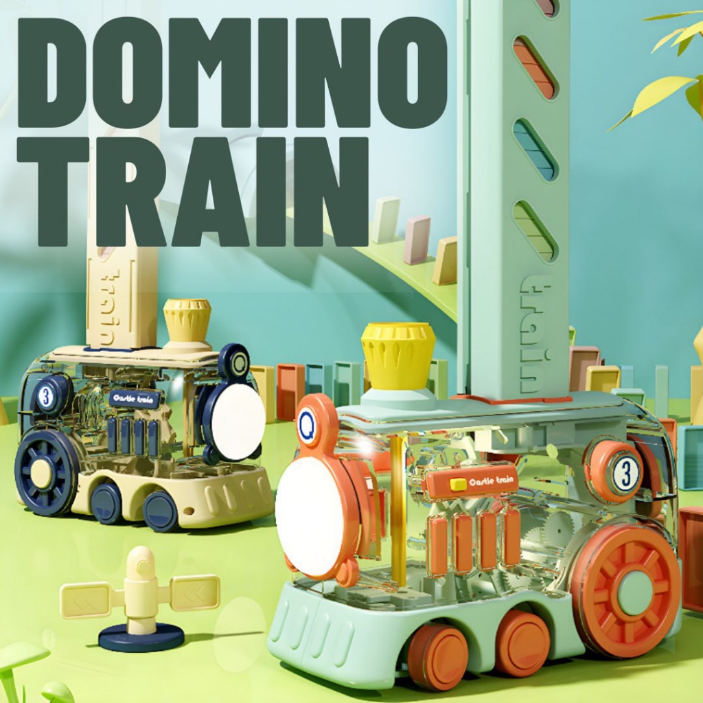 BYJ Domino Train Toy Set with Lights and Sounds Creative Kids Games ...