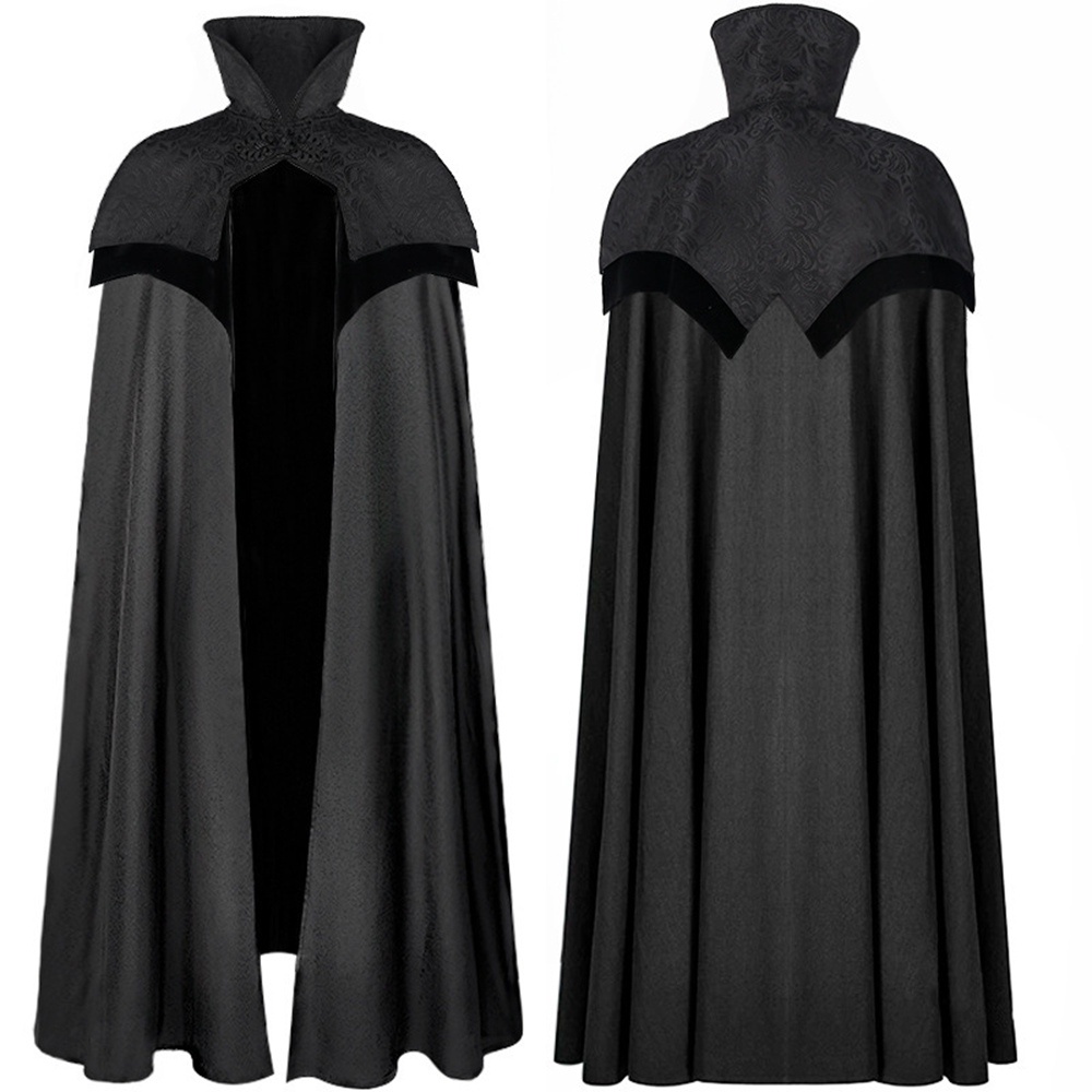 Medieval Vampire Cape Men Red Black Halloween Medieval Cloak Cosplay ...