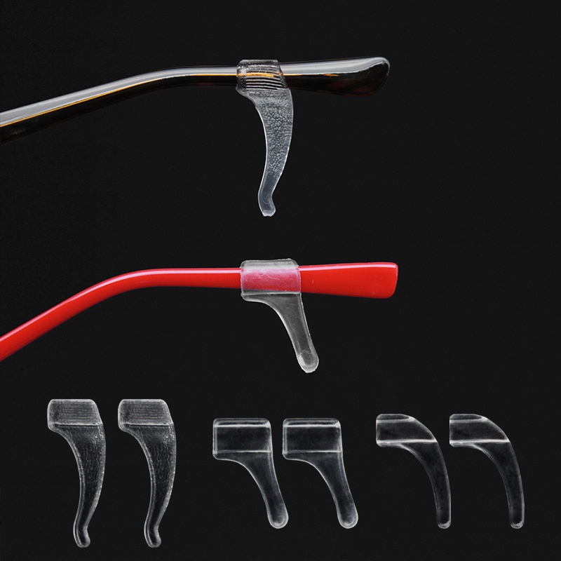Transparent non-slip ear hook silicone ear support glasses frame leg ...