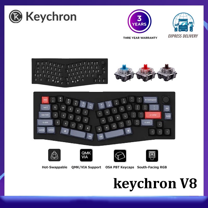 (in stock)Keychron V8 QMK/VIA Wired 65% Alice Custom Mechanical ...