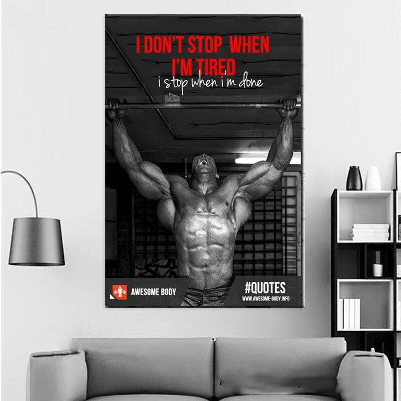 Piece Muscle Male Bodybuilding Motivational Quote Artcanvas Poster ...
