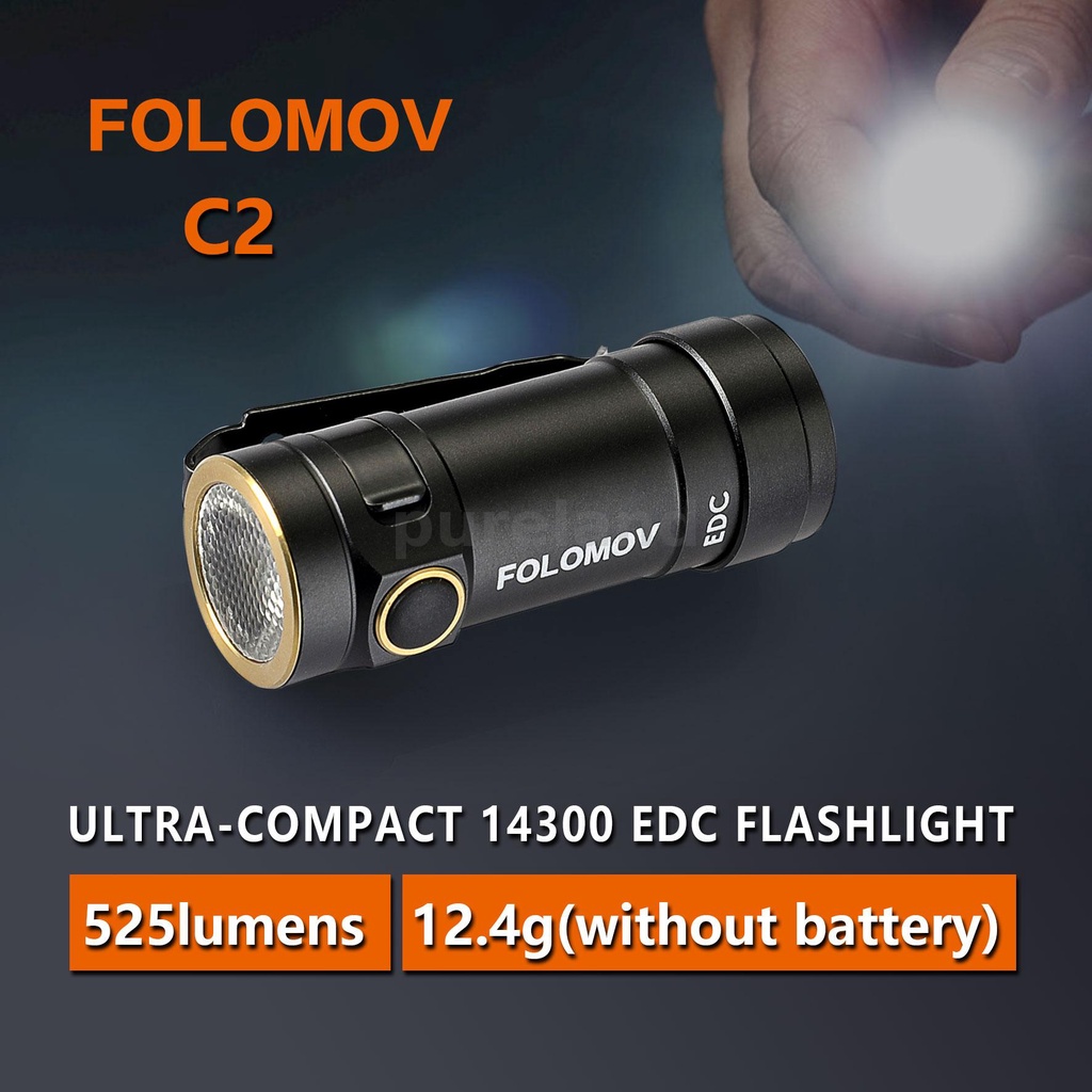 FOLOMOV EDC C2 Nicha E21A 8Mode 400Lumens Magnetic Tail EDC Flashlight | Shopee Philippines