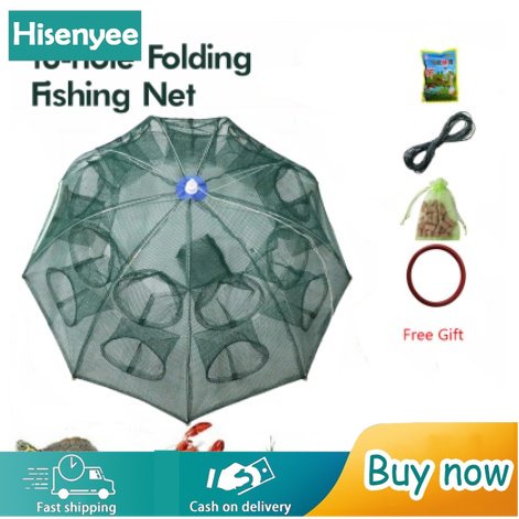 12 holes Portable Automatic Folding Umbrella Trap Type Fishing Net ...