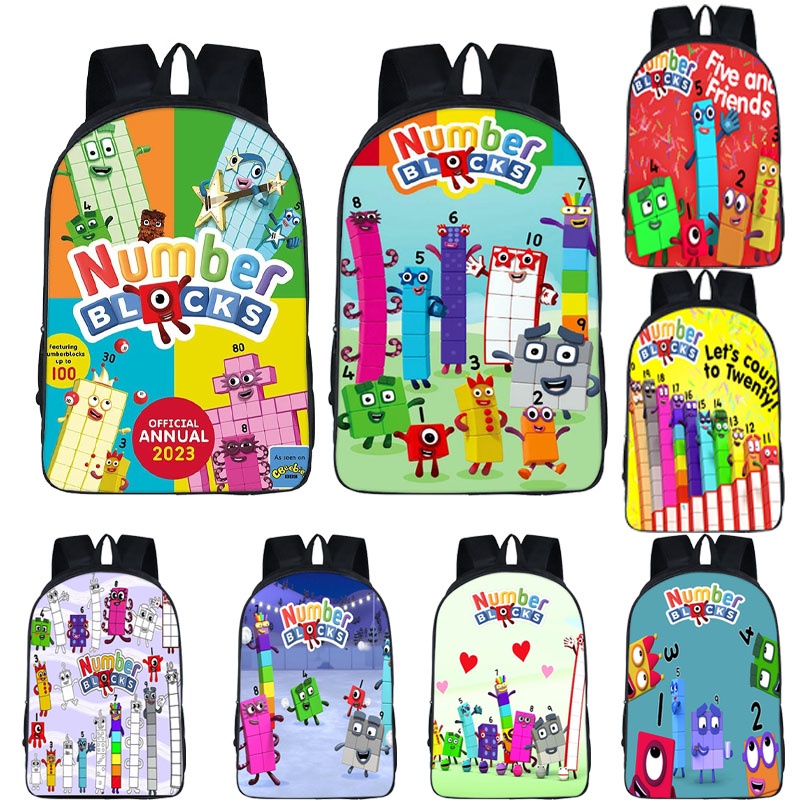 Numberblocks Backpack School Bag Waterproof Student School Gifts Travel ...