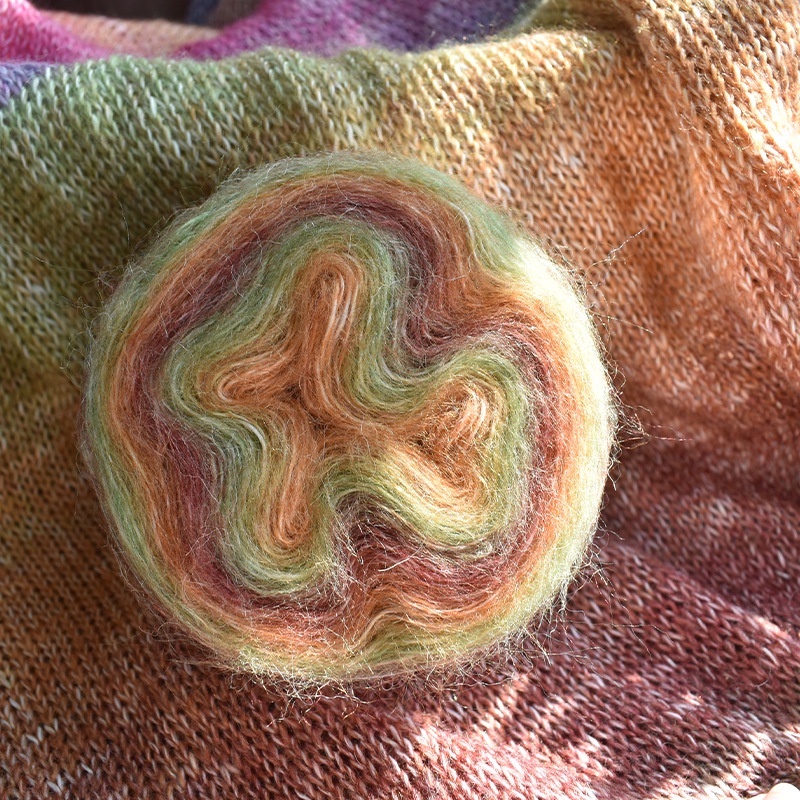 1 Roll 50g/250m Warm Color Fancy Gradual Change Mohair Real Silk Young ...