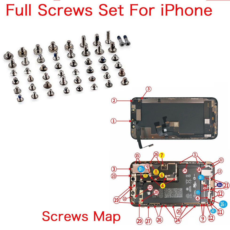 Full Screws Set For Phone 6 6P 6S 7 7P 8 Plus X XR XS Max With Classify ...