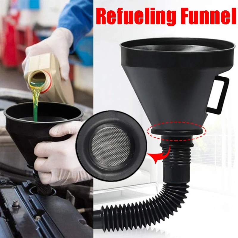 Car Motorcycle Engine Refueling Funnel with Filter/Oil Gasoline Filling ...