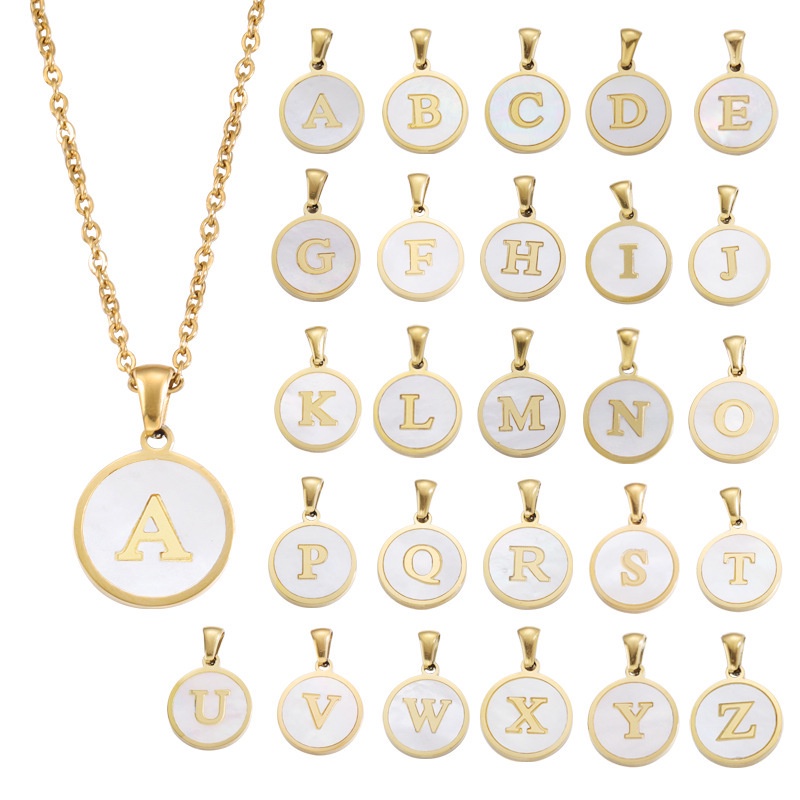 Stylish A-Z Alphabet Necklace Simple Alloy Letter Pendant Chain Perfect ...