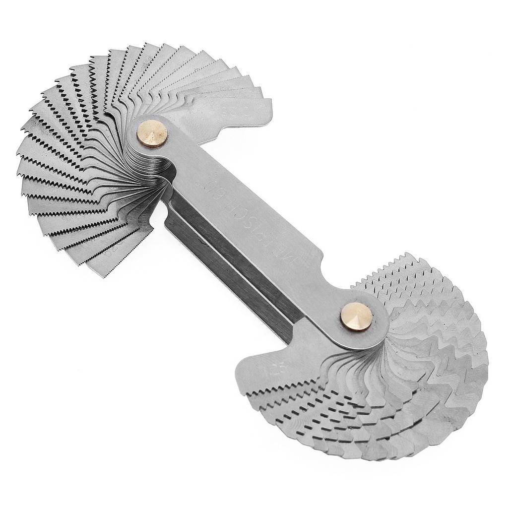 52pcs Stainless Steel Thread Gauge Kit with 55-60 Degree Grip Metric ...