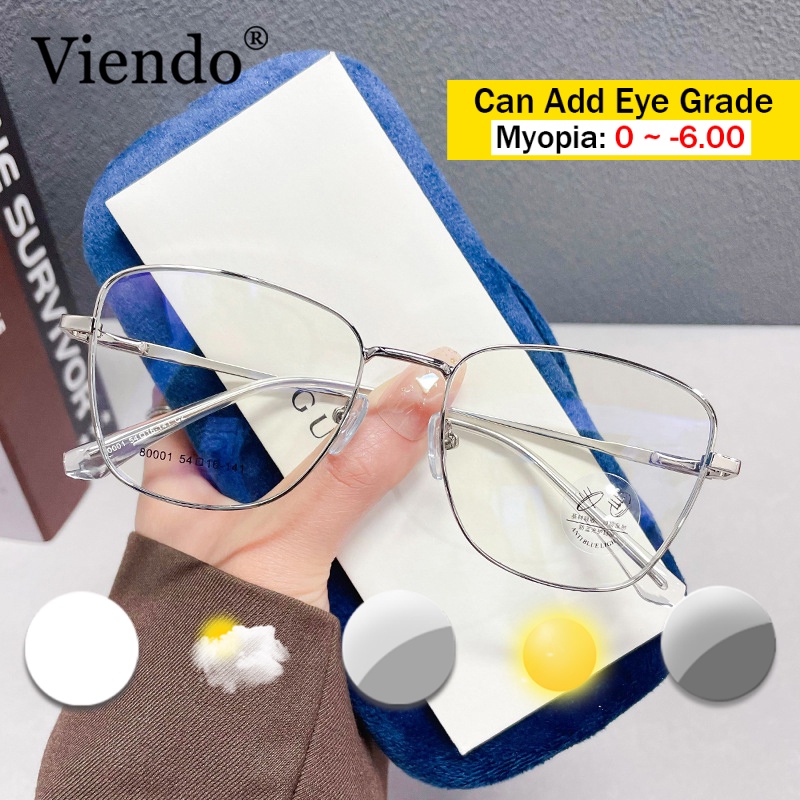 Photochromic Anti Radiation Eye Graded Glasses For Women Men Anti Blue ...