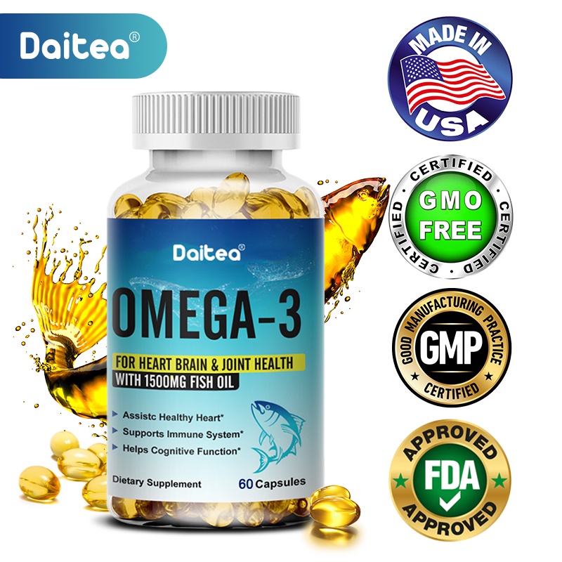 Daitea fish oil |OMEGA-3| Collagen Anti-aging Whitening and Brightening Capsules , Supports ...