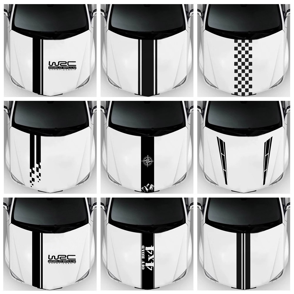 All Brand Model Universal Fashion WRC Stripe Car Bonnet Hood Decorative ...
