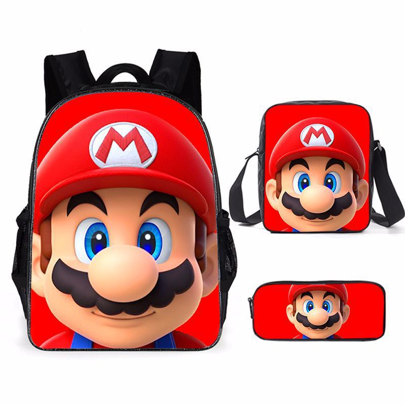 COD Super Mario Sonic Anime 3D Printed Backpack + Satchel + Pen Case ...