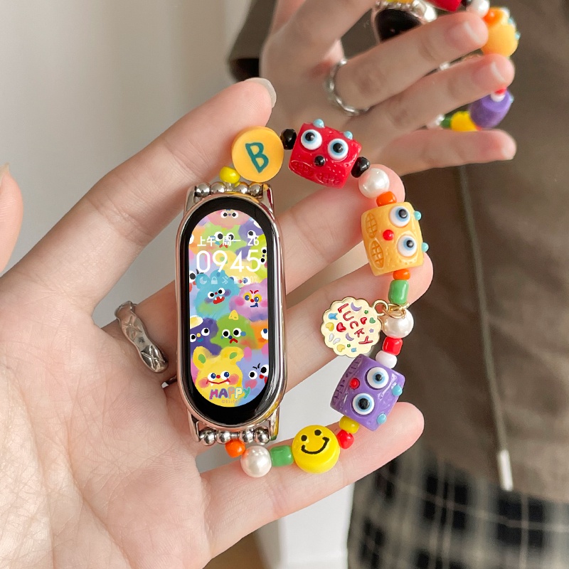 Colorful Resin Dopamine Watchband Cute Strap for Xiaomi Miband 9 8 7 6 ...