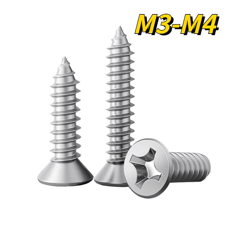 [XNY] Sus304 Countersunk Head Flat Head Self-Tapping Screw M3/M3.5/M4 ...