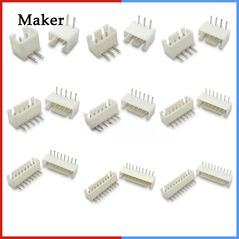 20Pcs JST XH2.54 Connector 2.54mm Pitch Horizontal Socket Terminals 2P 3P 4P 5P 6P 7P 8P SMD ...