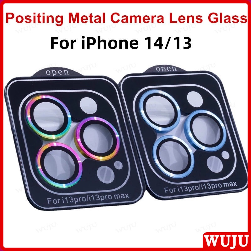 WUJU Metal Ring Full Cover Tempered Glass Camera Lens Protector Compatible For iPhone 16 15 14 ...