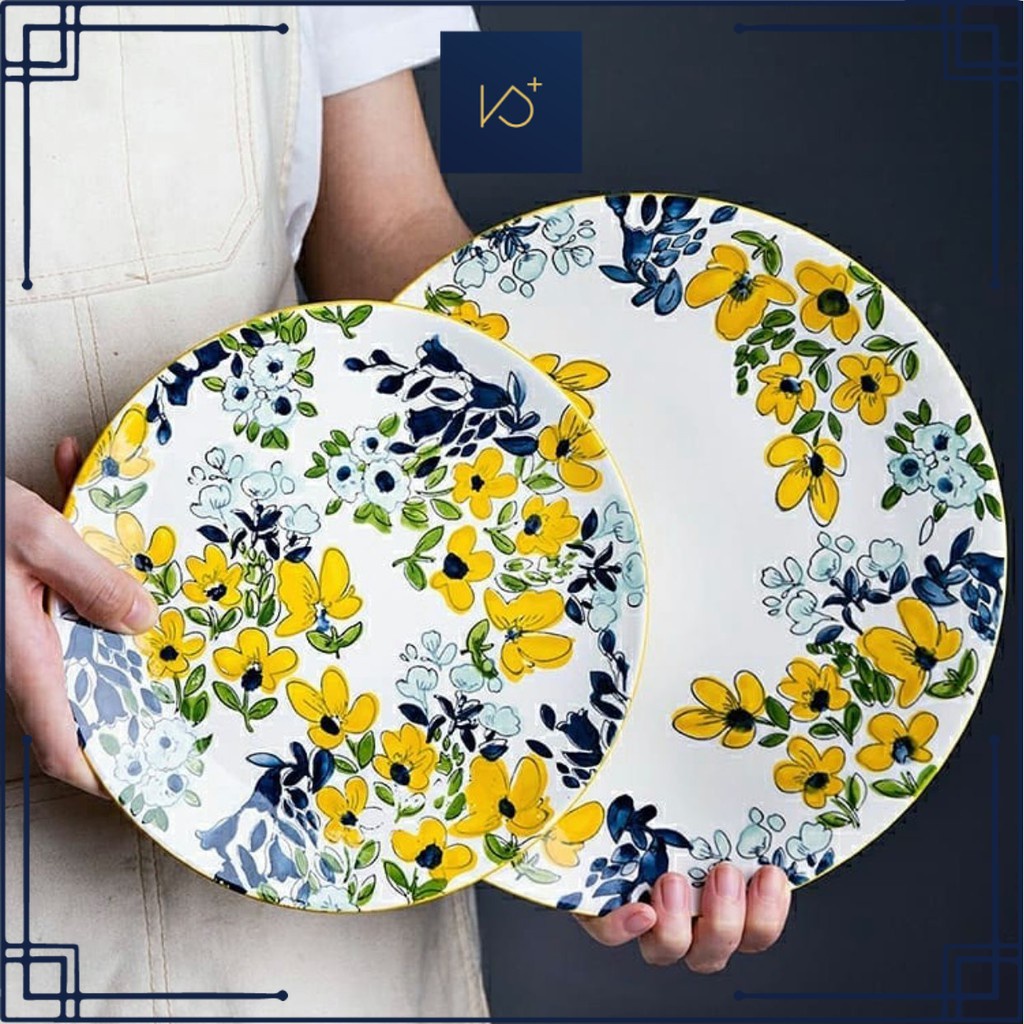 10 inch Floral Design Dinnerware Ceramic Plate Set | Shopee Philippines