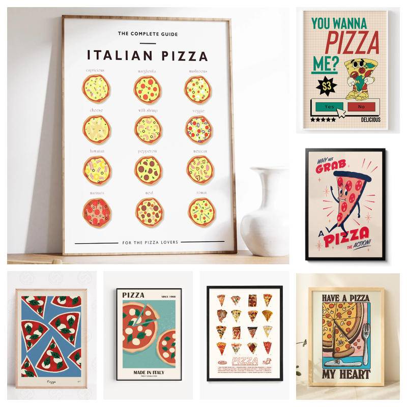 Pizza Poster Wall Art Canvas painting home decor | Shopee Philippines