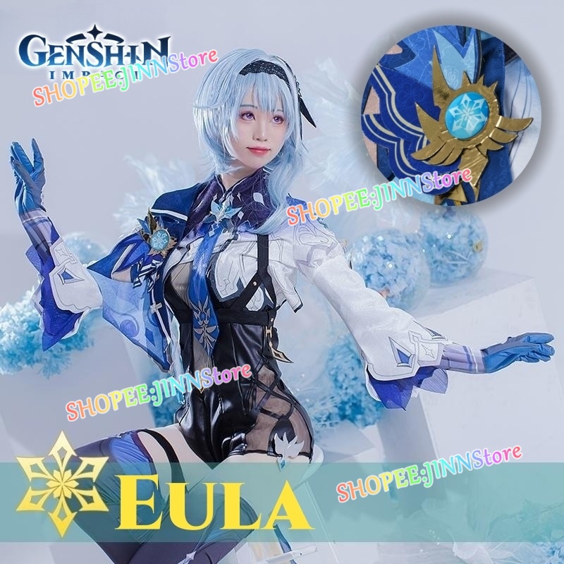- JN - Eula Lawrence Cosplay Genshin Impact Costume Wig+Uniforms ...