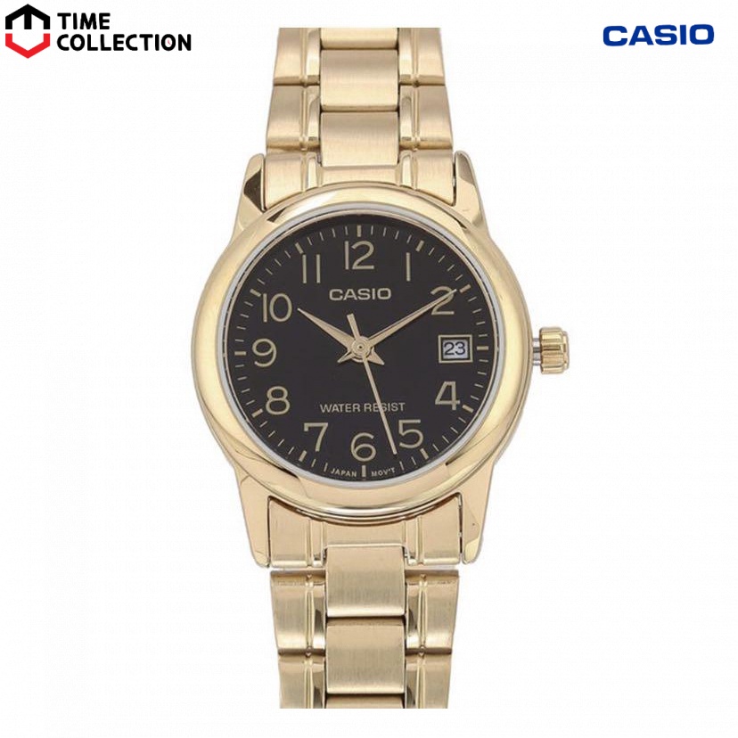 Casio LTP-V002G-1B Analog Gold Stainless Steel Strap Watch For Women | Shopee Philippines