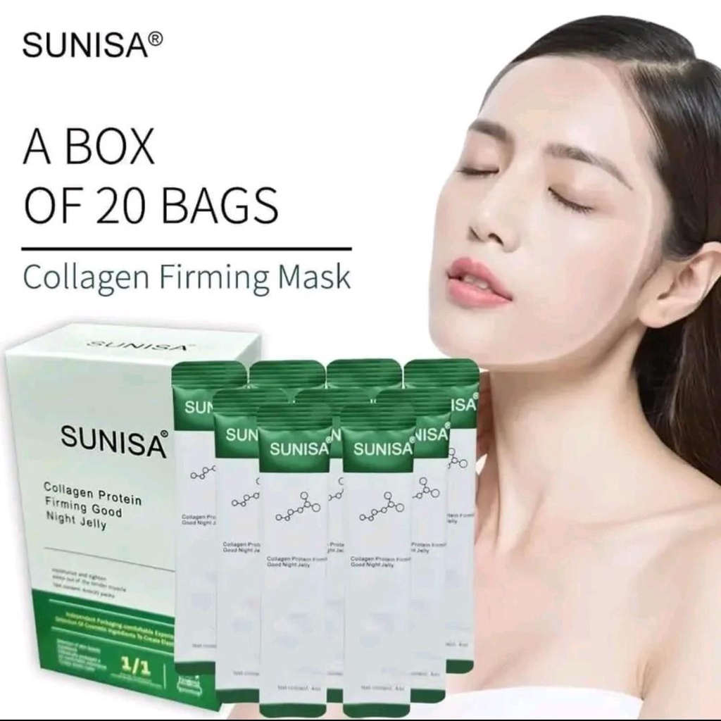 SUNISA SLEEPING MASK - 1 BOX 20 pcs whitening cooling mask use at night ...