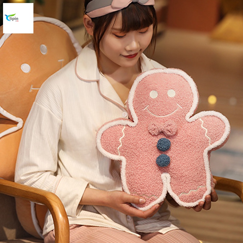 Cute Gingerbread Man Throw Pillow With Soft Touch and Bright Appearance ...