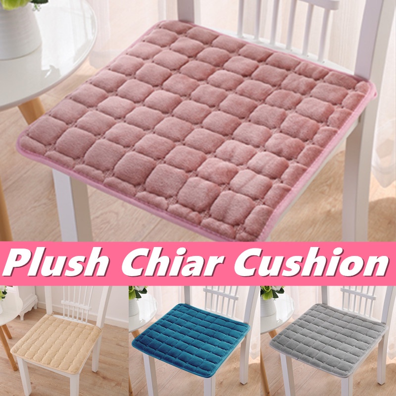 Tie-on Plush Chair Pad Thicken Chair Cushion Non-slip Chair Pad ...