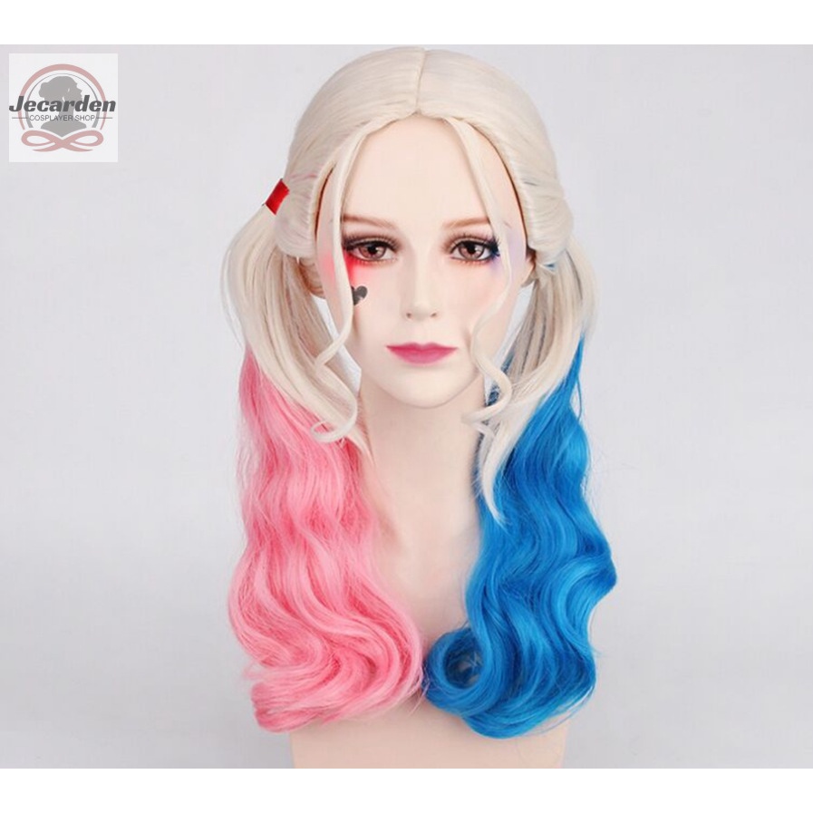 Jecarden Suicide Squad Harley Quinn Wig for Girls Halloween Clown Girl ...