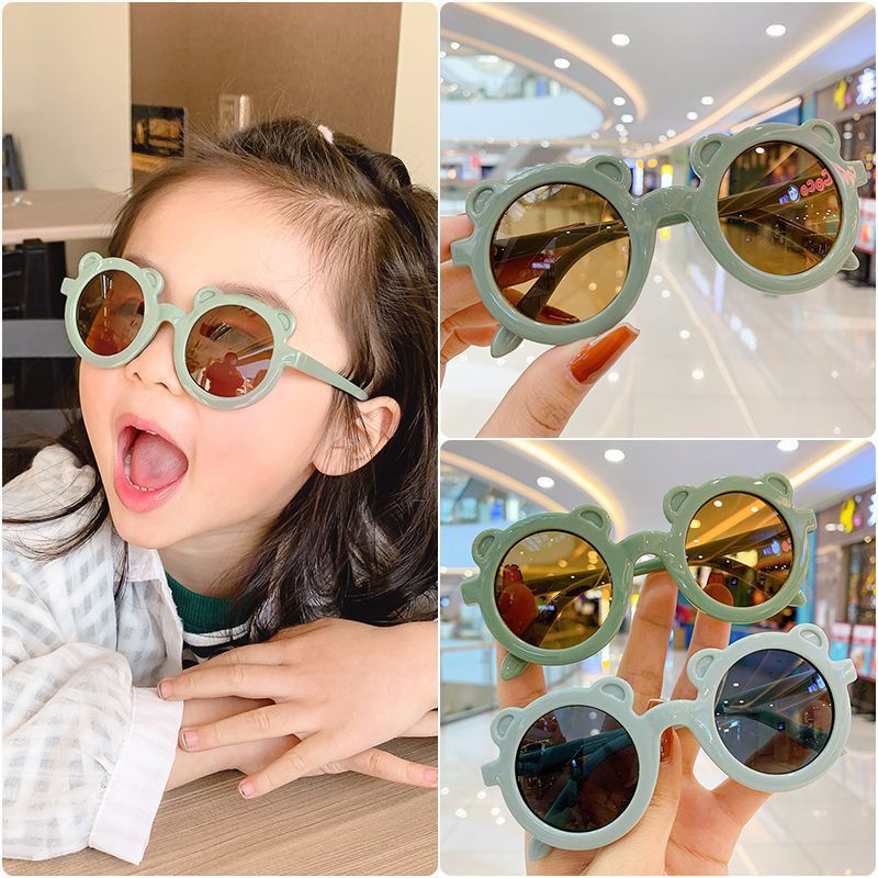 Children's cartoon bear sunglasses cute Morandi summer baby toy glasses | Shopee Philippines