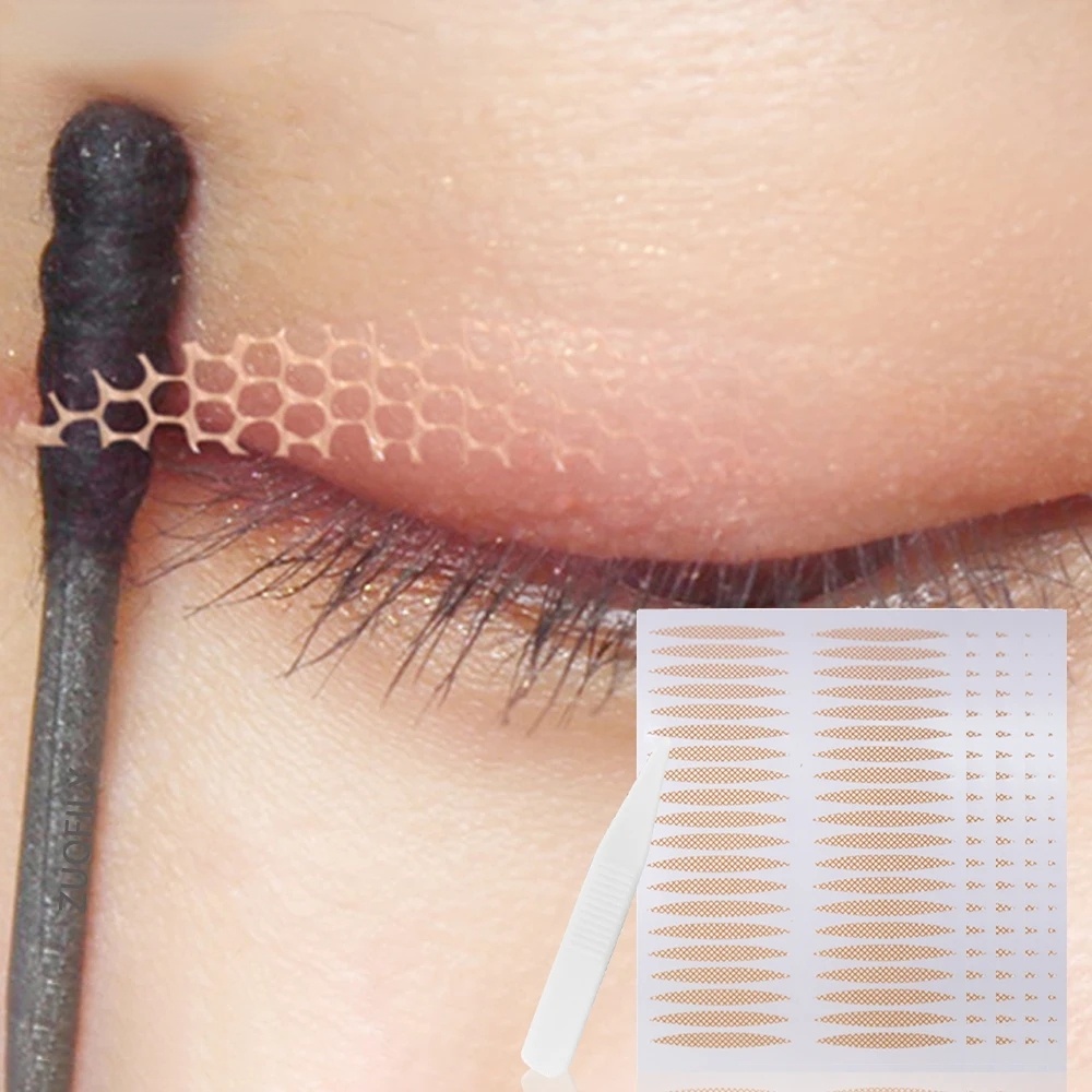 6 Sheets Lace Mesh Olive-shaped Eyelid Shadow Tape Sticker/Invisible ...