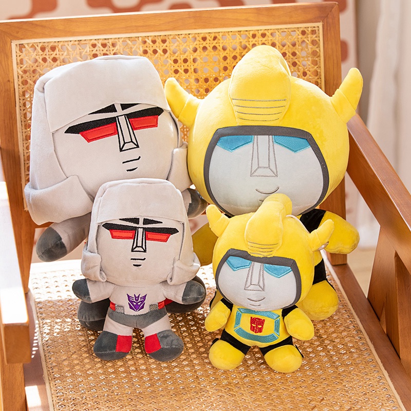 Cute Transformers Plush Toy Bumblebee Megatron Plushies Stuffed Cartoon ...