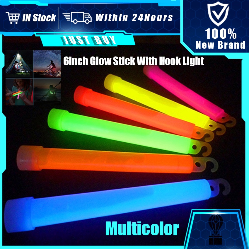 Multicolor 6inch Glow Stick with Hook Light Fit Concerts Parties Glow ...