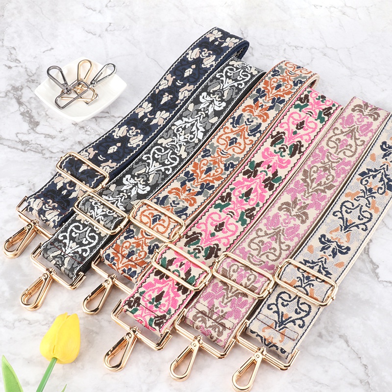 New Style 5CM Bag Shoulder Strap Accessory Wide Canvas Jacquard Vintage ...