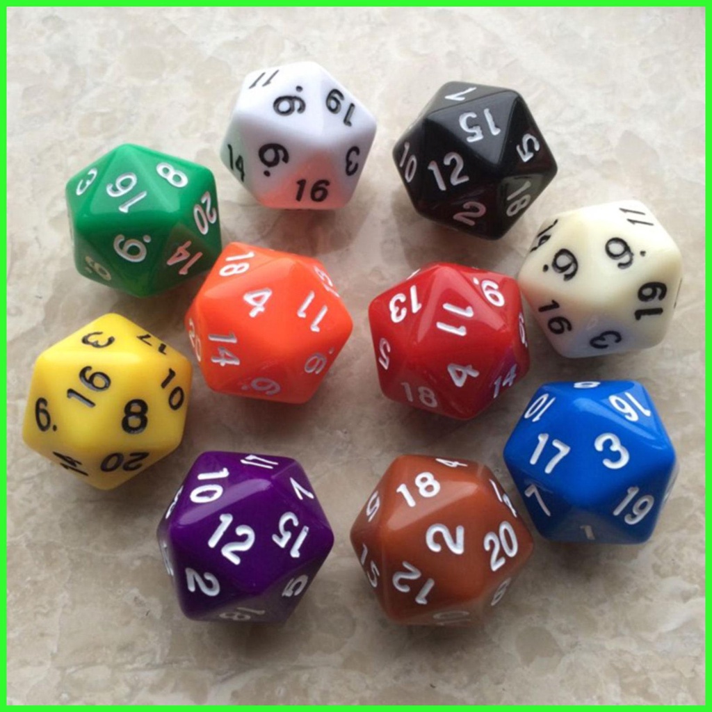 10pcs Acrylic Heavy Metal D20 Twenty Sided 20/24mm s 20-sides ...