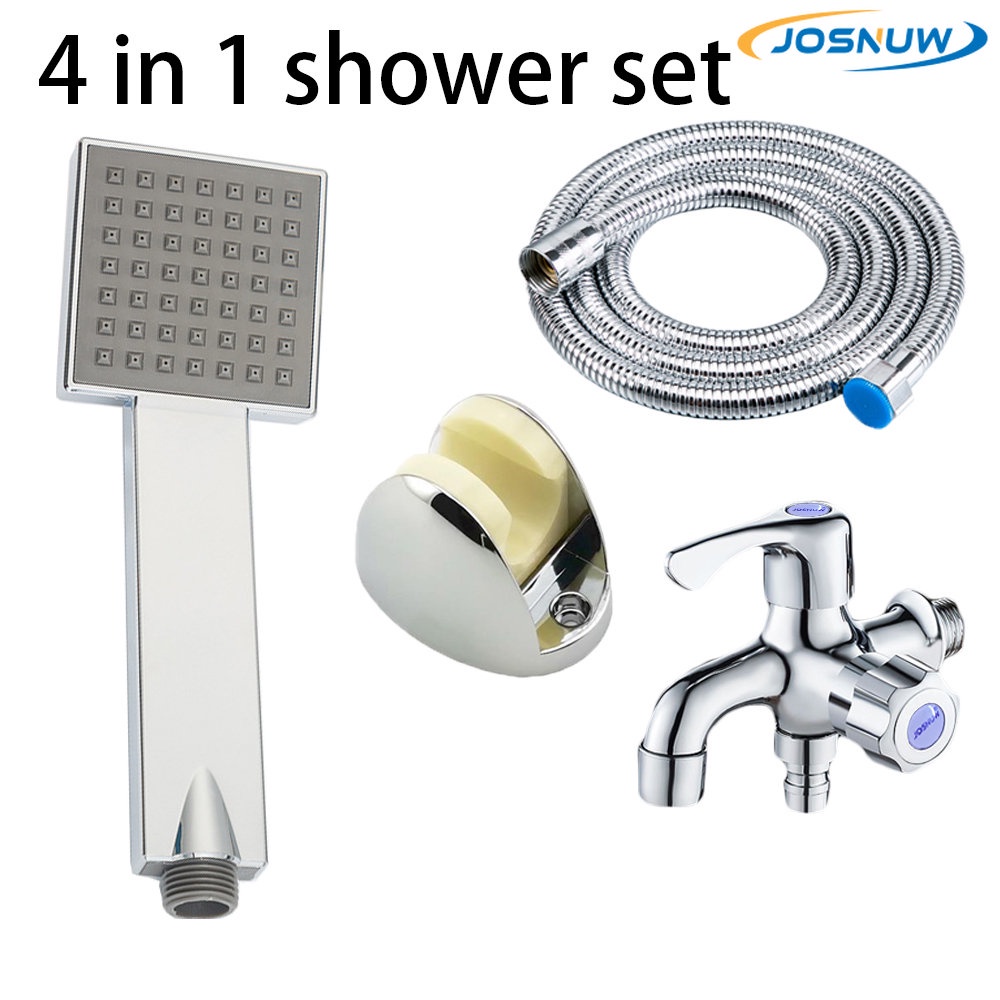 JOSNUW Bathroom 4 In 1 Telephone Shower Set with Hose Stainless steel ...