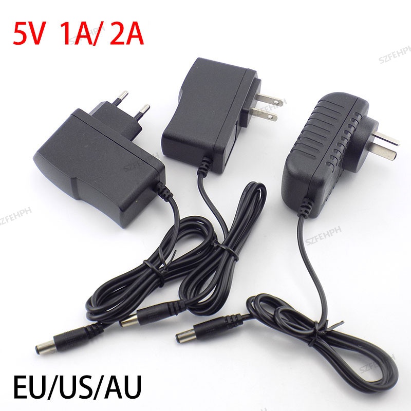 AC DC 5V 1A 2A 2000mA Adapter Power Supply Adaptor 5.5mm*2.1mm Wall ...