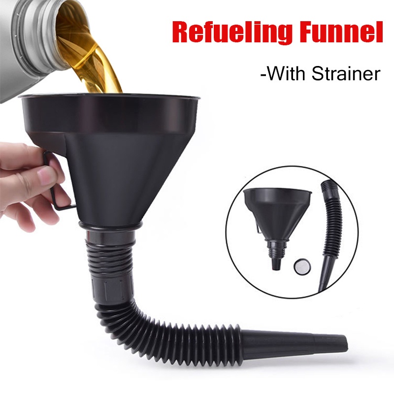 2-In-1 Refueling Funnel with Removable Strainer Car Motorcycle Plastic ...