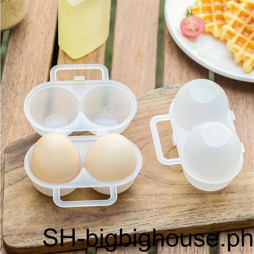 Portable Egg Storage Box 2 Grids Eggs Plastic Practical Refrigerator ...