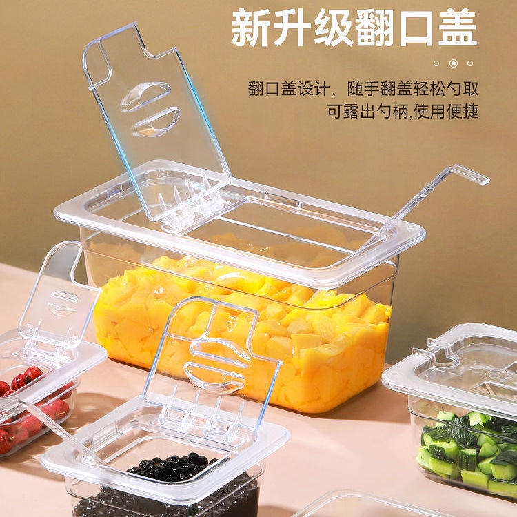 Acrylic Servings Number Basin Flip Food Box Milk Tea Small Material Box ...