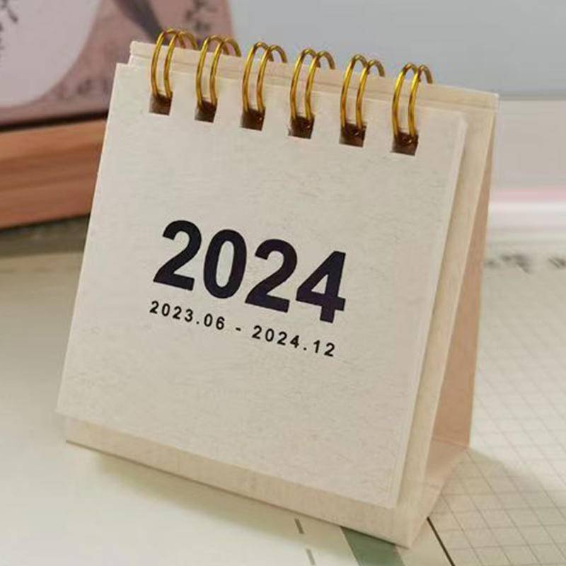 2024 Calendar Delicate Simple Desk Refreshing Mini Desktop Note Coil ...