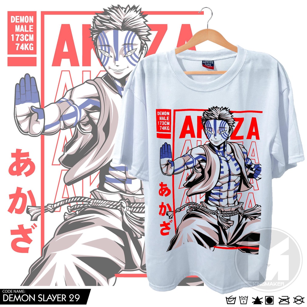 DEMON SLAYER Akaza Design T-shirt with DTF (Direct to Film) Anime Print ...