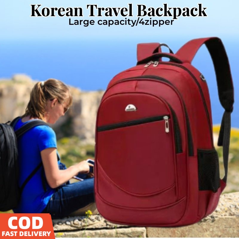 Korean Women Men's Travel Bagpack Large capacity Waterproof Backpack ...