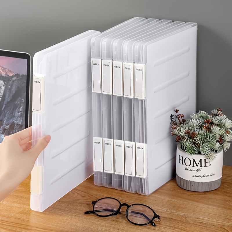 MOHAMM 1pc A4 File Storage Box Transparent File Storage Box Contract ...