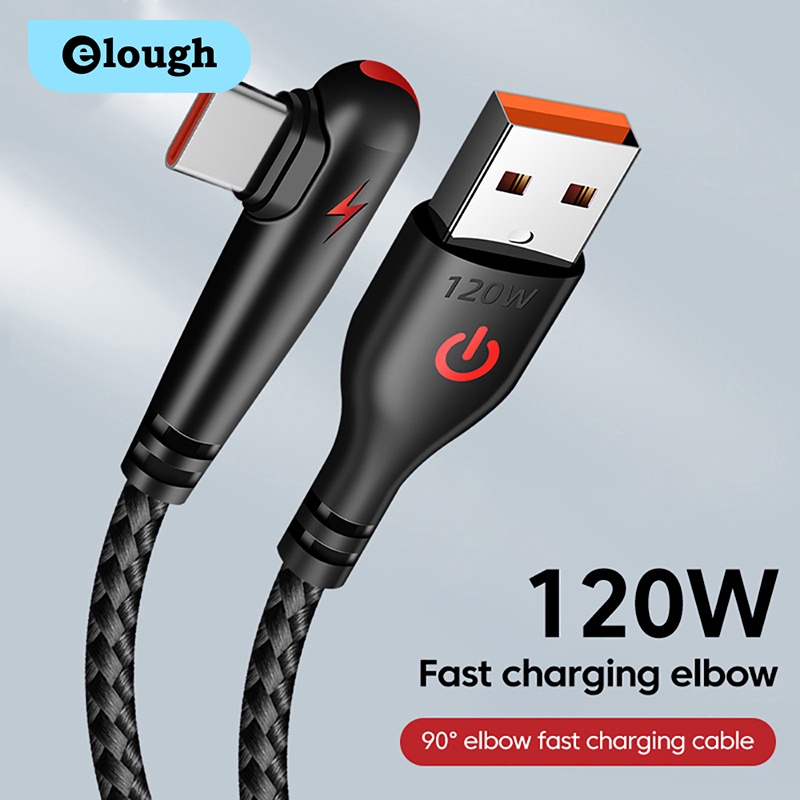 Elough 120W USB Type C Cable 90 Degree Elbow Fast Charging USB-C ...